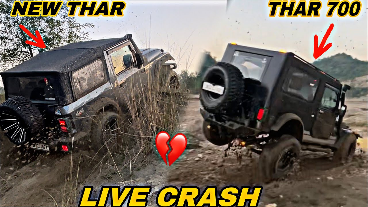 Live Crash Modified Thar 700 on offroad 💔😱 - YouTube