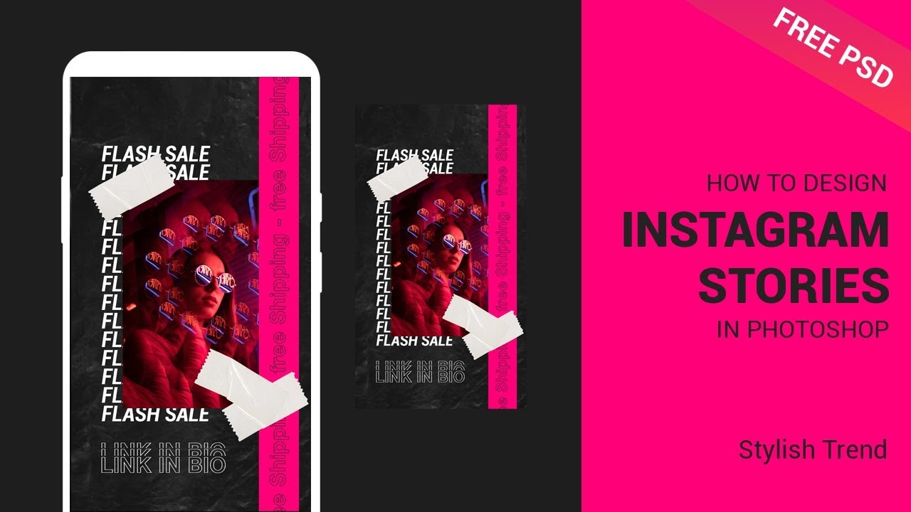 Instagram Stories Stylish Trend - Tutorial Photoshop CC 2019 - YouTube