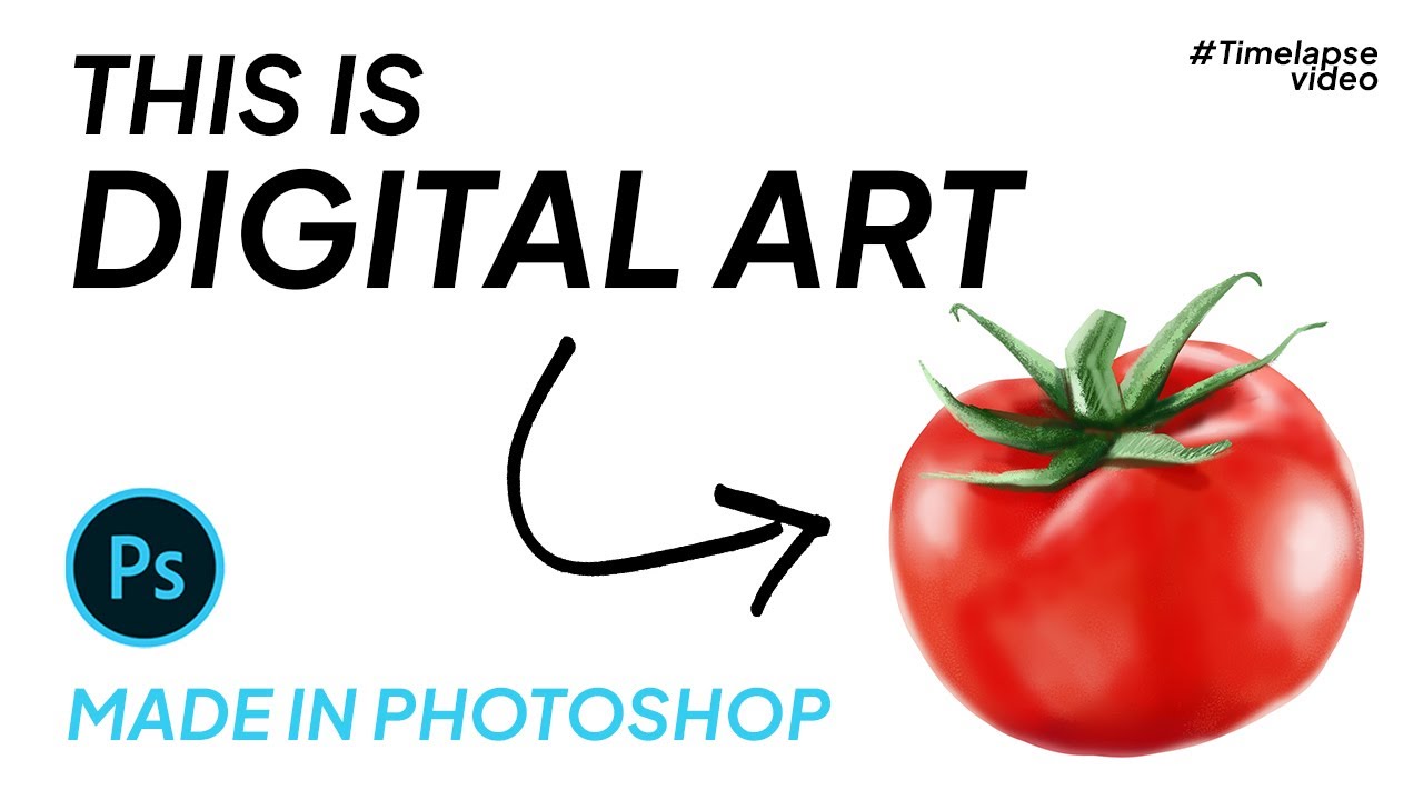 Digital painting – Realistic Tomato Timelapse in Photoshop - YouTube
