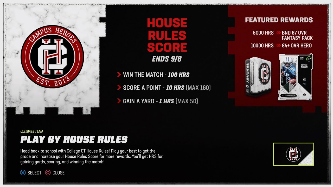 MUT 23: House Rules 87 BND Rewards!! 84+ Campus Hero!! - YouTube