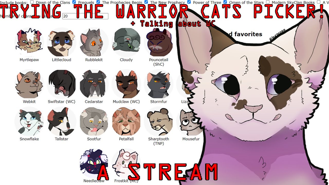 Trying the Warrior cats picker! (STREAM) - YouTube
