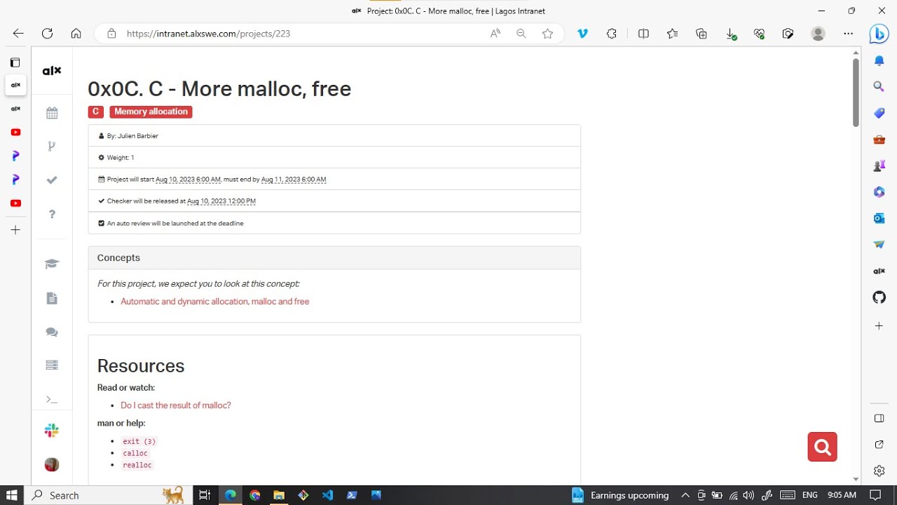 0x0C. C - More malloc, free Quiz - YouTube
