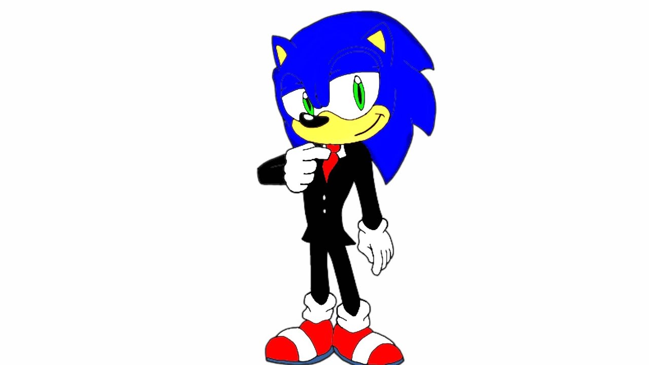 Speed Drawing "Sonic With The Black Tuxedo Suit" - YouTube