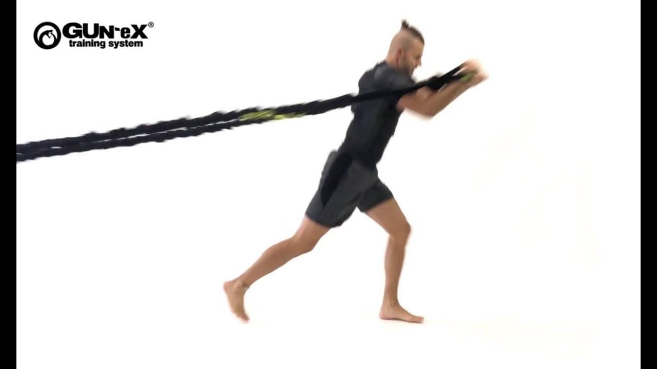 Jumping Lunges Chest Press - YouTube