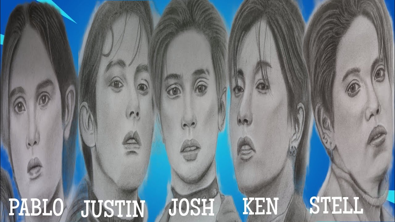 Drawing SB19: Pablo, Justin, Josh, Ken, Stell / jesar art - YouTube