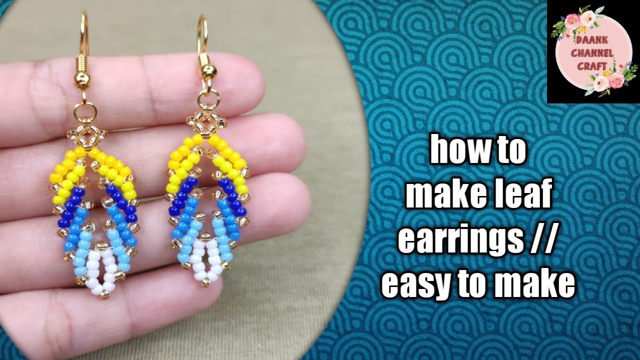 Tutorial on how to make leaf design beaded earrings // jewelry to wear ...