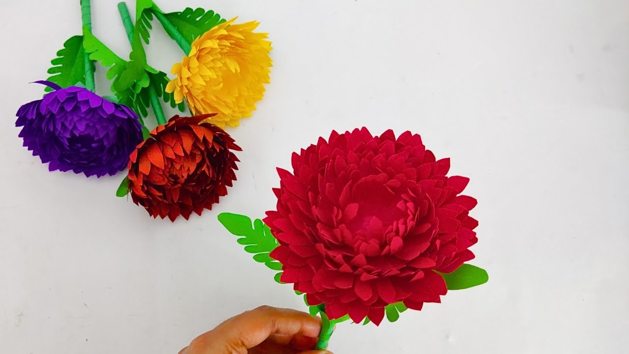 DIY Paper Flower Making Tutorial | Paper Flower | Step By step - YouTube