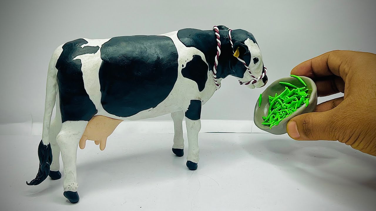 Sculpture: How to make Cow with Clay, Clay craft,Clay modelling,Clay ...