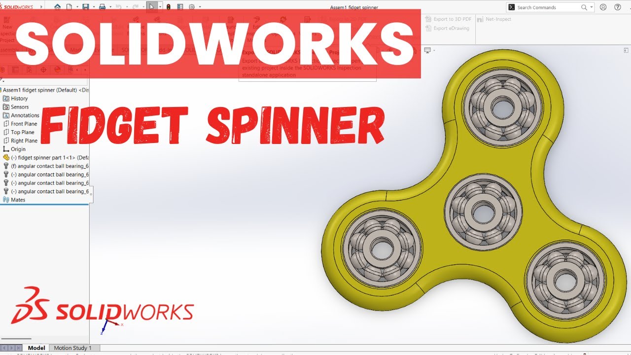 FIDGET SPINNER || SOLIDWORKS TUTORIAL || - YouTube
