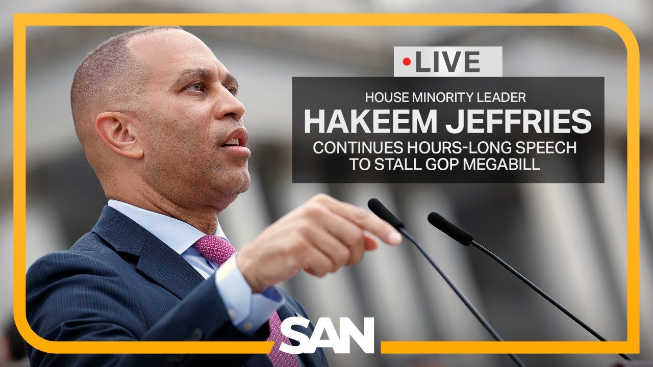 LIVE: House Minority Leader Hakeem Jeffries continues hours-long speech ...