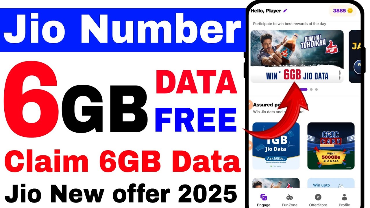 Jio 6GB Free data offer 2025 | Jio free data offer today | Jio claim ...