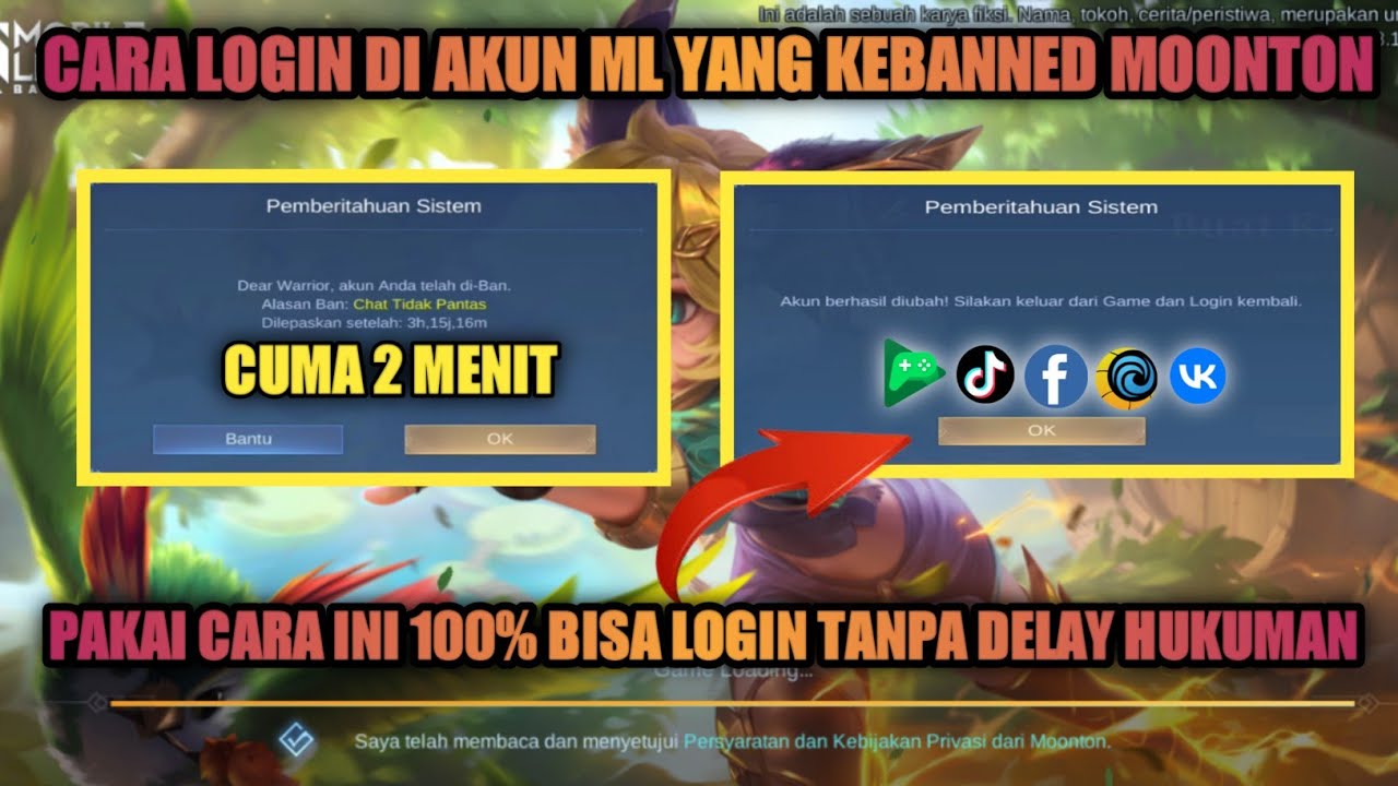 CARA MENGATASI AKUN ML KE BANNED TERBARU 2022 | CARA MASUK AKUN ML YANG ...