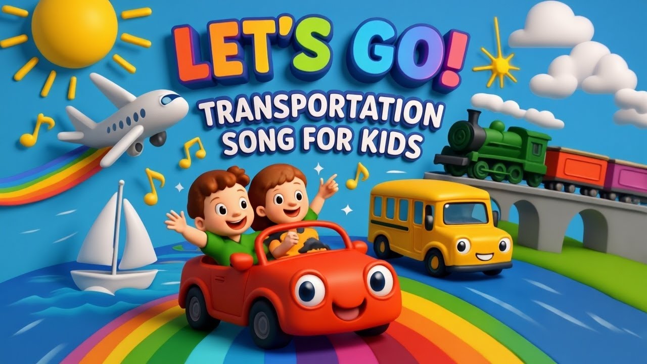 🚢Let’s Go – Transportation Song for Kids 🚍 Learn about Cars, Trains, 🚌 ...