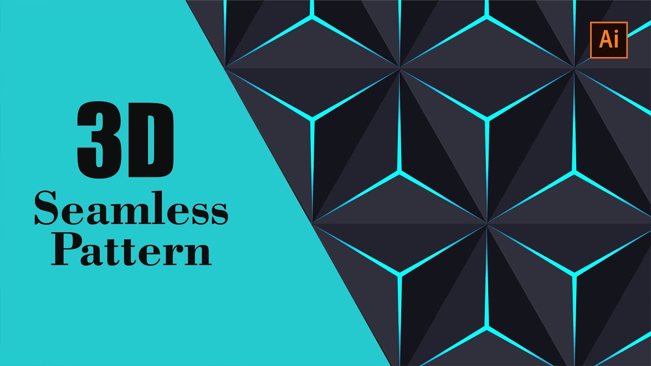 Geometric 3d pattern design illustrator/ Seamless Patttern/ # ...