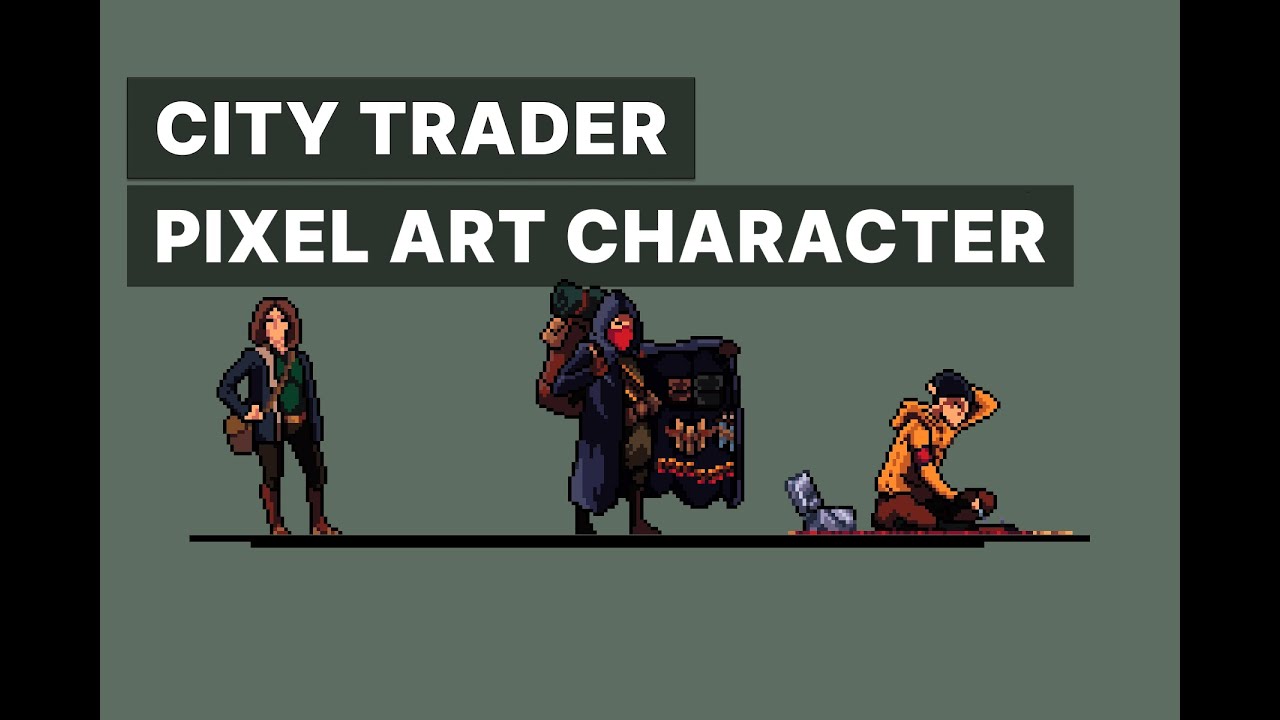 Free Pixel City Trader Characters for Platformer - YouTube