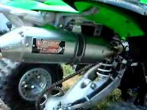KFX 450R with new lexx mxe exhaust - YouTube