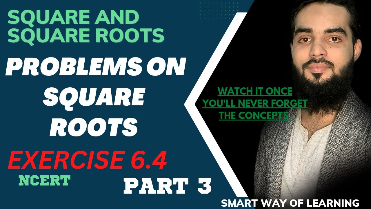 Square roots problems | Square and square roots | Maths class8 | ch-6 | exercise 6.4 | Fahad ...