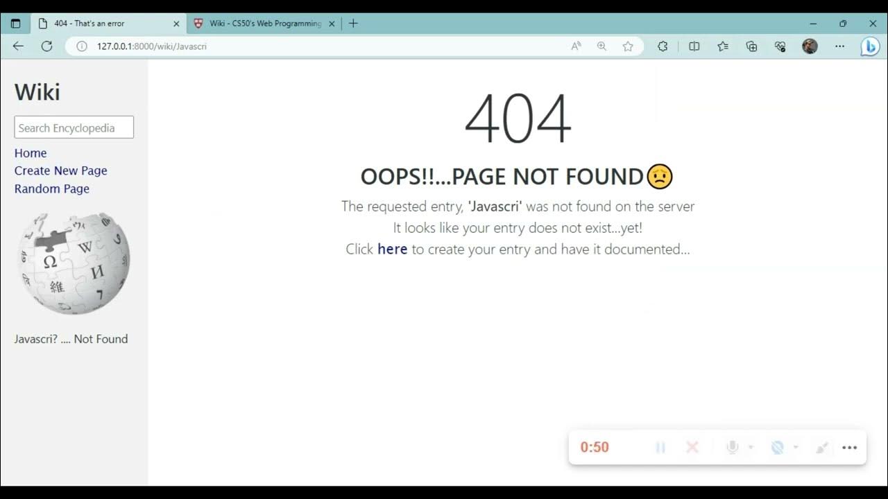 Cs50s Web Project1 Wiki Youtube