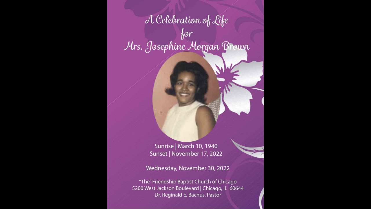 Celebration of Life - Josephine Morgan Brown - YouTube