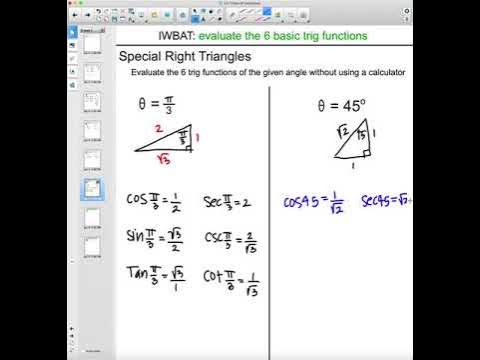 4.2 Video #1 - Evaluating 6 basic trig functions (Pre-Calc) - YouTube