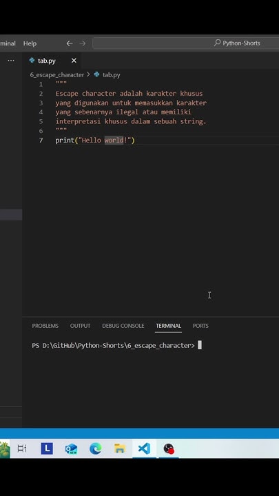 Escape Character Tab Di Python Dreaviam Coding Programming Python Youtube
