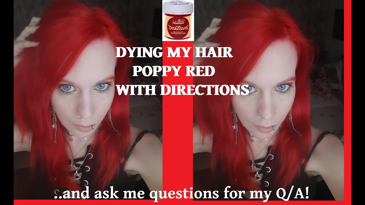 DYING MY HAIR POPPY RED WITH DIRECTIONS - YouTube