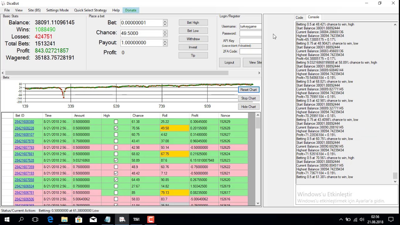 Dice Bot Script (Balance Double) DOGE FAST STRATEGY (21 AUGUST 2018 ...