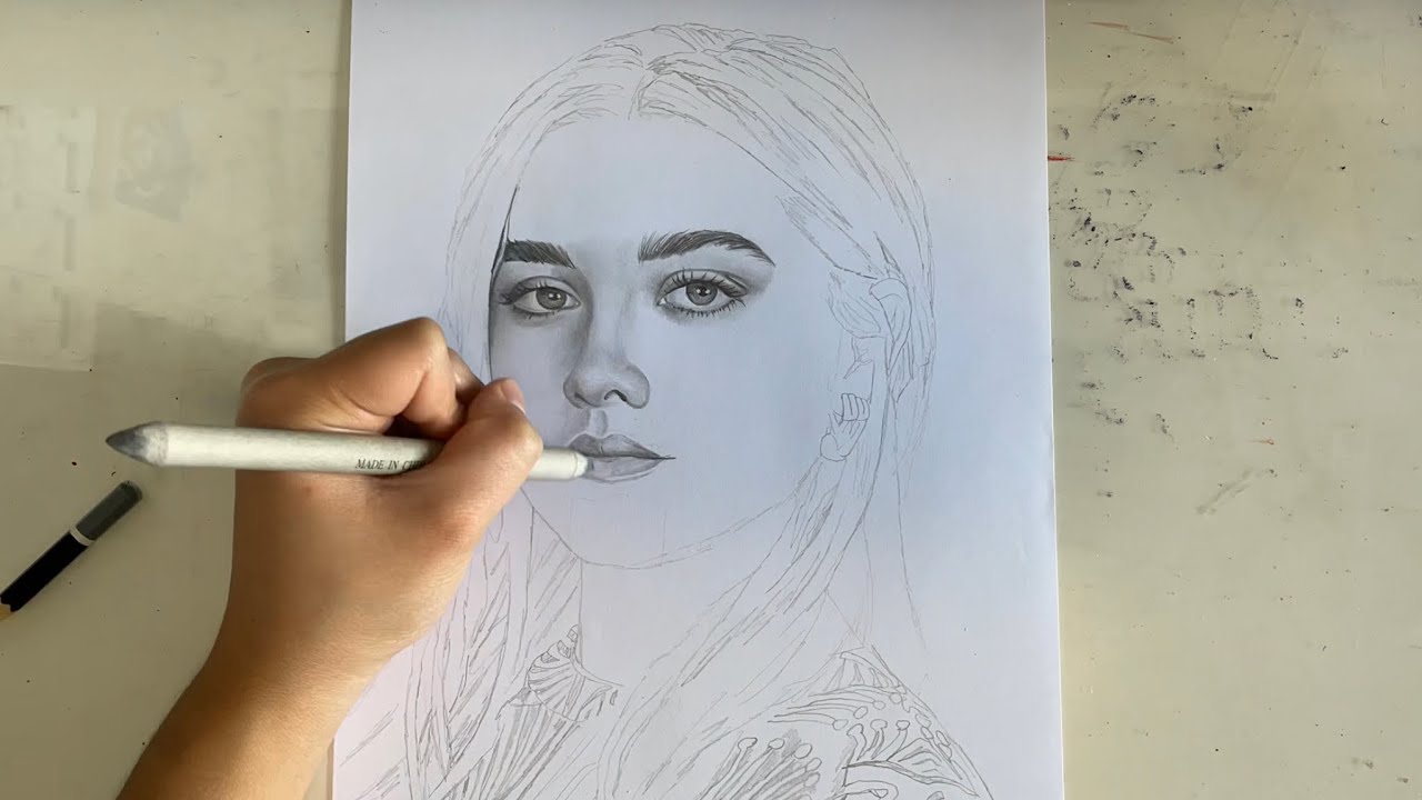 Drawing Florence Pugh - YouTube
