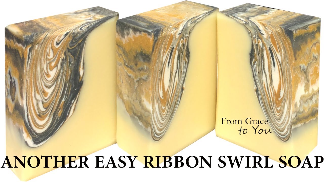 Making Another EASY and Beautiful Ribbon Swirl Soap - YouTube