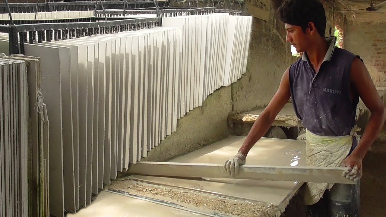 Gypsum Ceiling Design Plastering Board Making Techniques Process Video ...