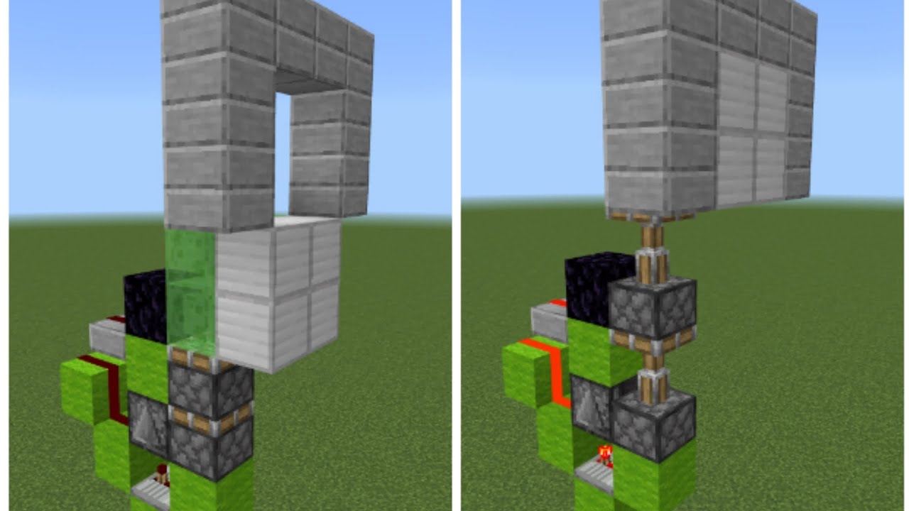 2x2 Slime Block Hipster Door | Minecraft Bedrock Edition - YouTube