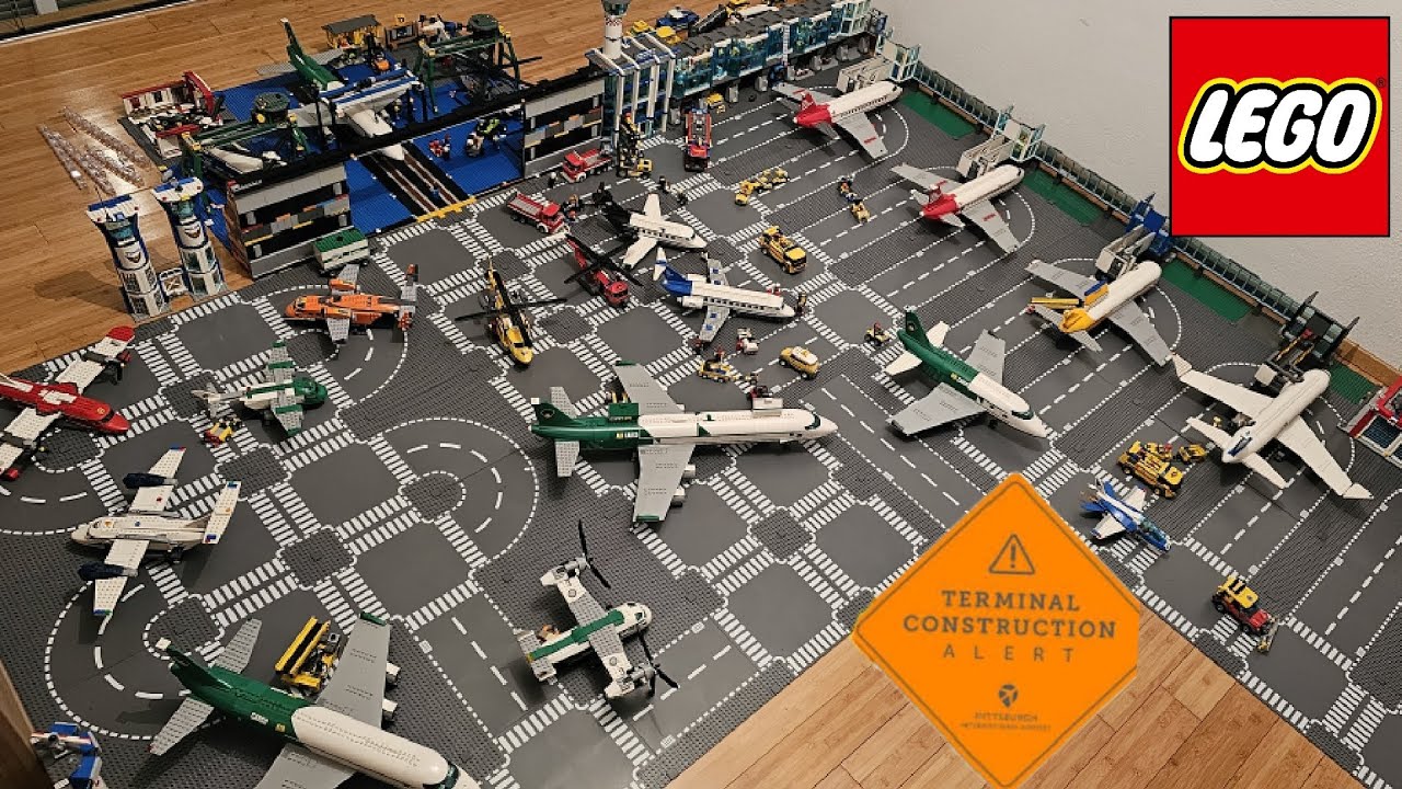 Huge Lego Airport Construction - Hangar Airplane Terminal Cargo ...