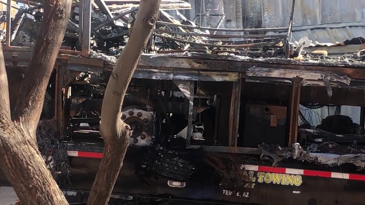 Loading burned RV - YouTube