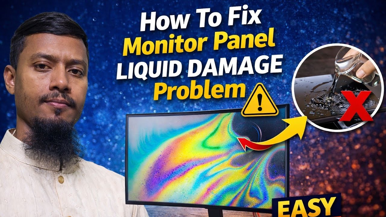 How To Fix Monitor Panel Liquid Damage Problem || Created by Afjal ...