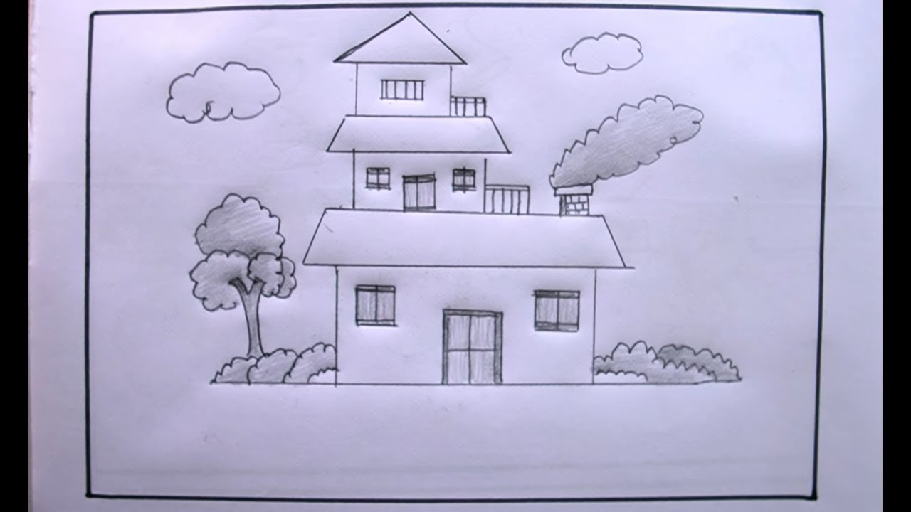How To Draw Yours House Easy/My House Drawing - YouTube