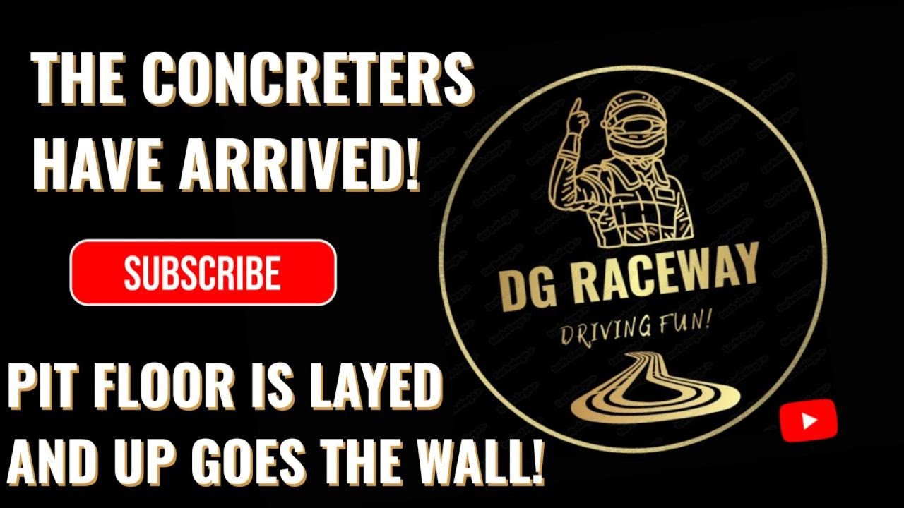 Concrete wall goes up and the pit floor is painted - YouTube