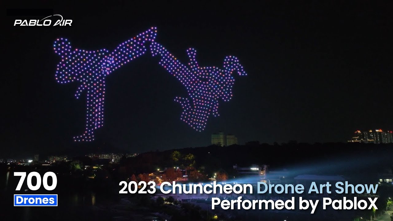 Who's Battling Above? 700 Pyro Drones Create Sky Warriors! - YouTube