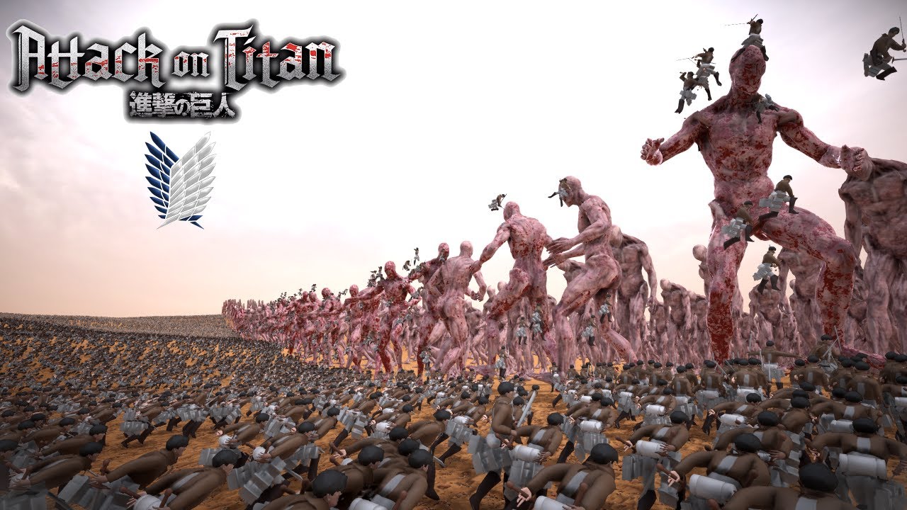 UEBS2 AOT - 100,000 Levi vs 19548 Titans (Ultimate Epic Battle ...
