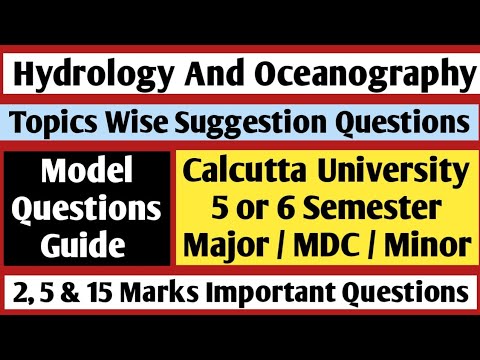 Hydrology And Oceanography Suggestion || Calcutta University 5/6 ...