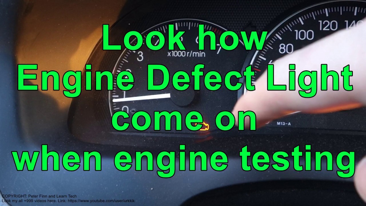 Look how Engine Defect Light come on when engine was testing! - YouTube