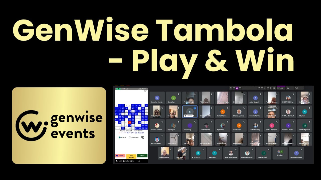 3 February 2024 | 1 PM | GenWise Tambola - Play & Win - YouTube