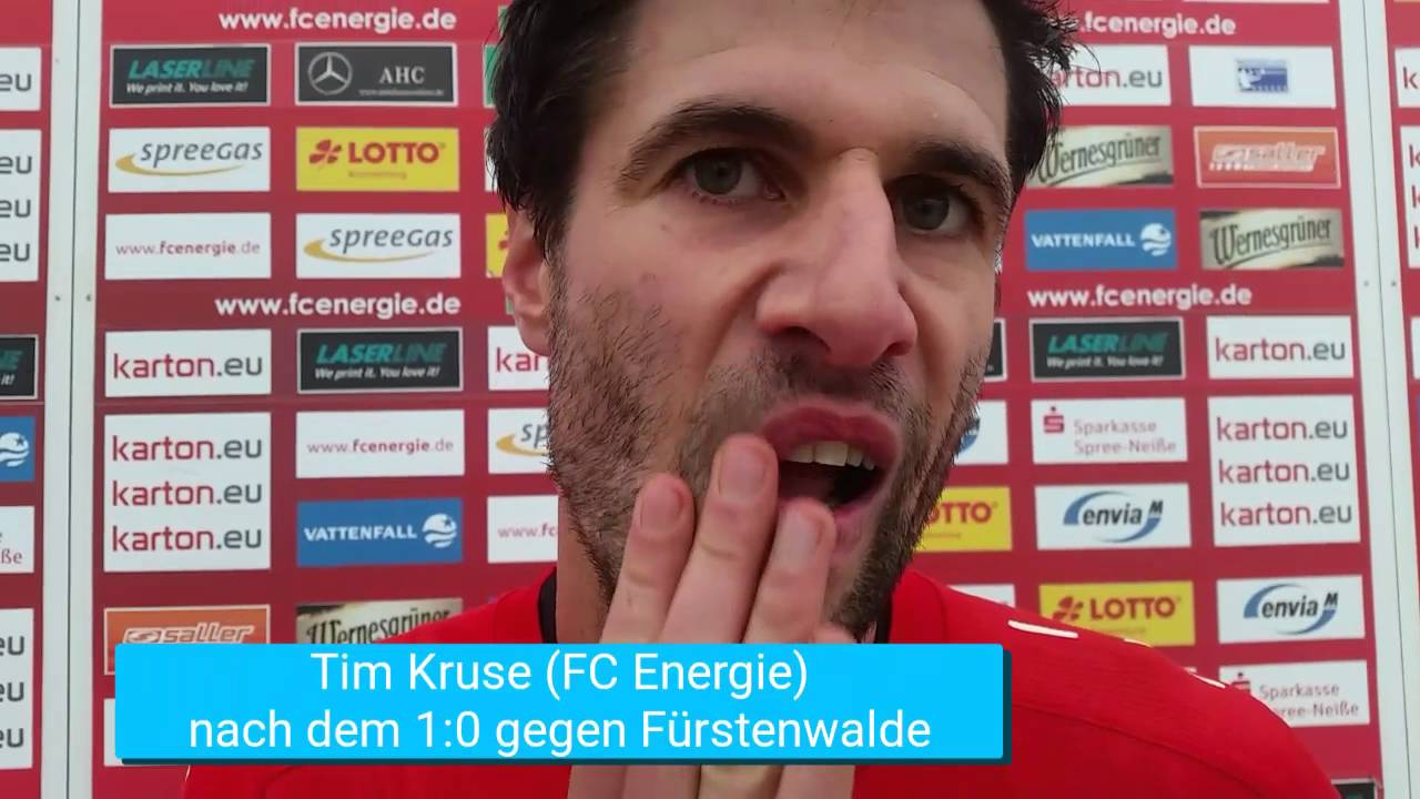 Tim Kruse (FC Energie) nach dem 1:0-Sieg gegen Union Fürstenwalde - YouTube