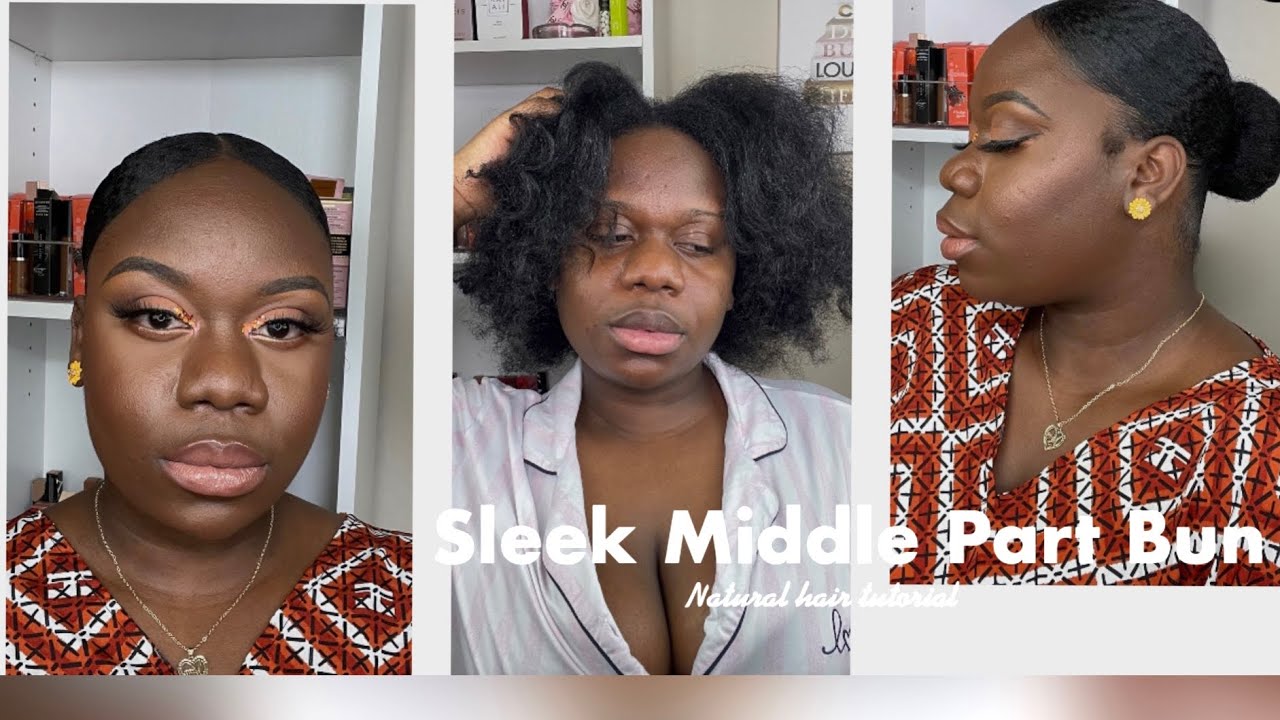 SLEEK MIDDLE PART LOW BUN TUTORIAL #sleeklowbun - YouTube