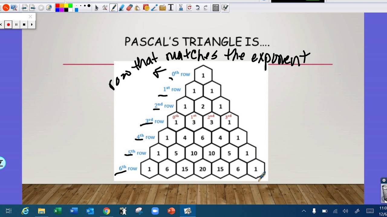 Alg 2 Wk of Dec 7 Day 1 Binomial Expansion and Pascal's Triangle - YouTube
