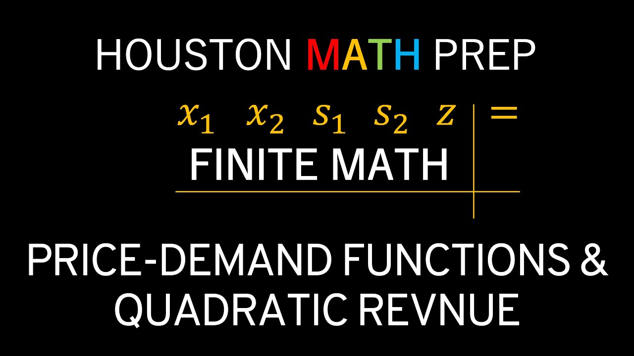 Price-Demand Functions and Quadratic Revenue - YouTube