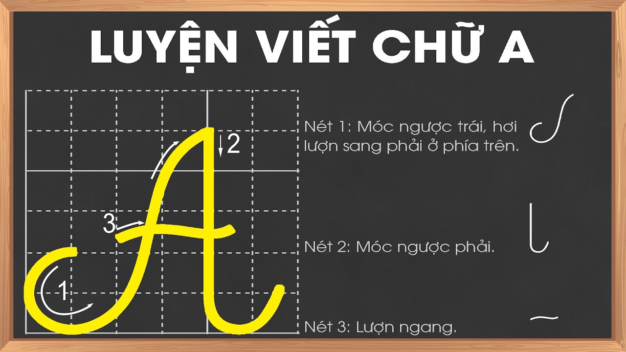 Hướng dẫn viết chữ A hoa cỡ lớn | Luyện viết chữ hoa - YouTube