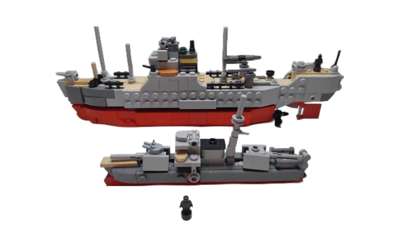 lego mini merchant ship review and destroyer tutorial - YouTube
