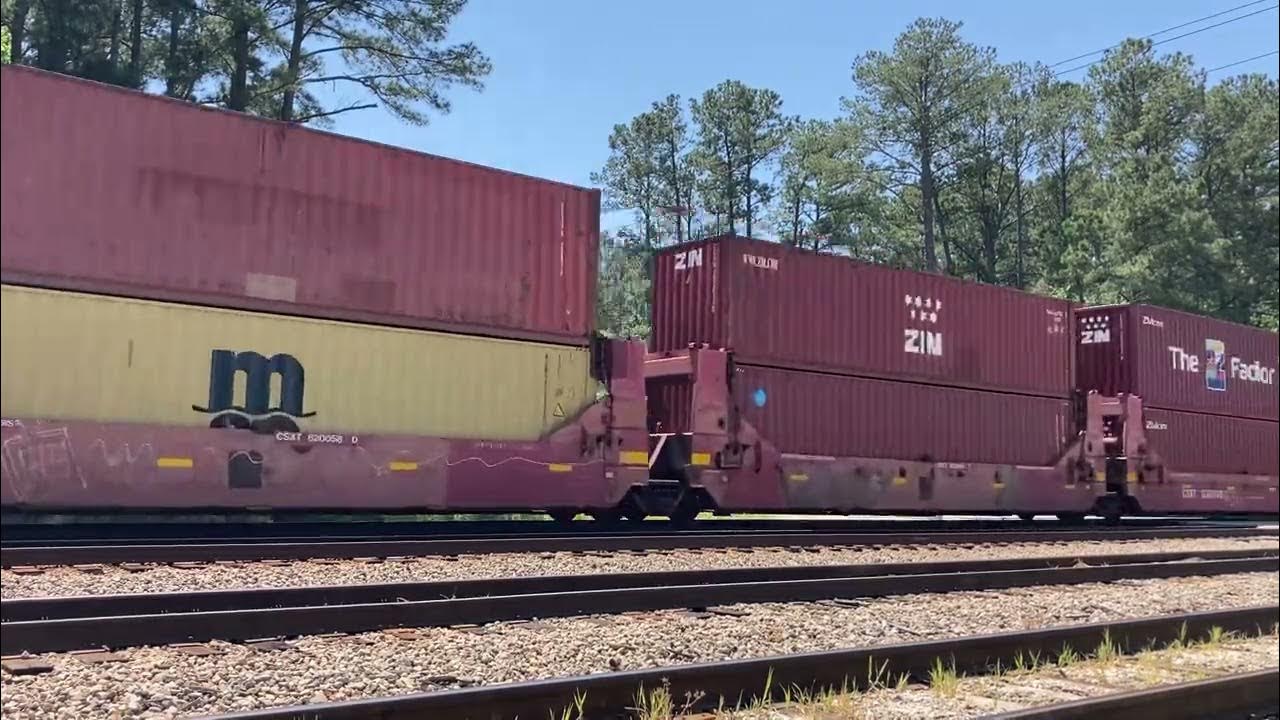 CSX I038 Double Stack Train NB with mid Train DPU Alright - YouTube