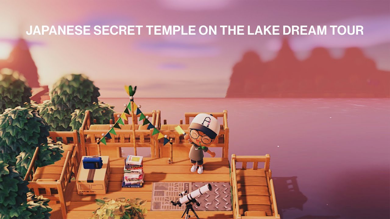 A Japanese Secret Temple On The Lake! ACNH Dream Address Tour // Animal ...