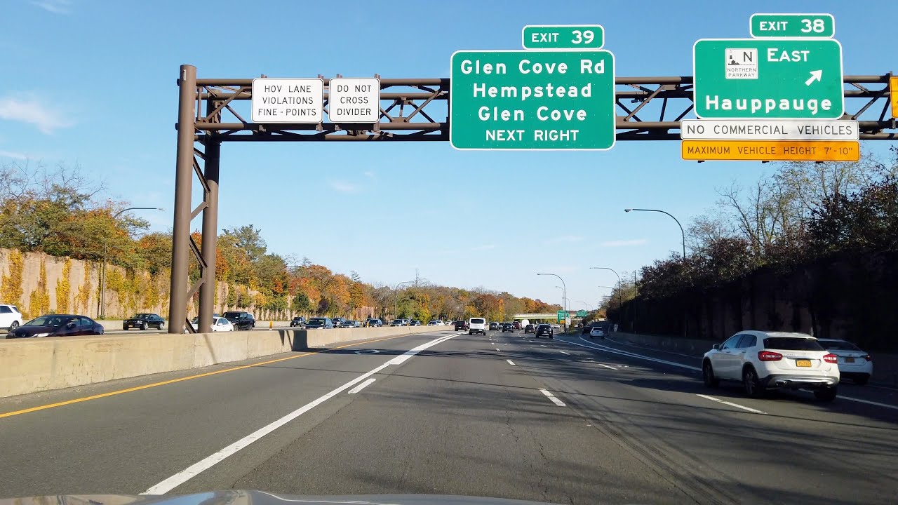 Long Island Expwy (I-495) east Exits 33 - 53 | Fall Foliage 2023 - YouTube